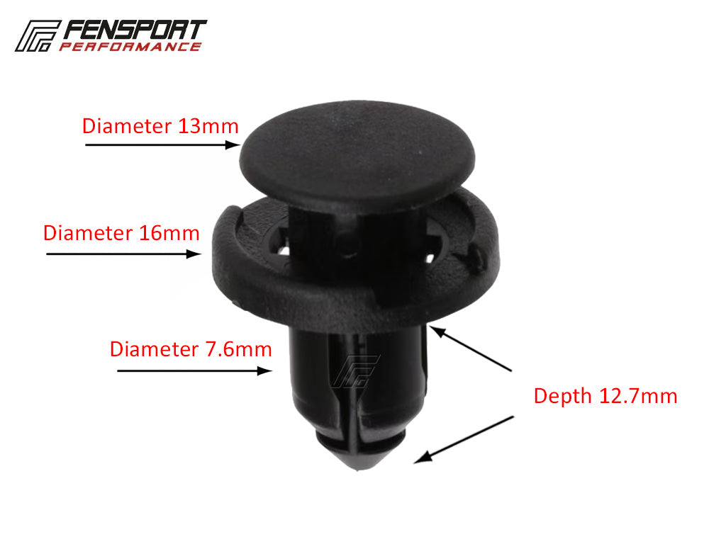 Clip - Push Type - 16 x 7.6mm - GR86, GT86 & BRZ – Fensport Performance